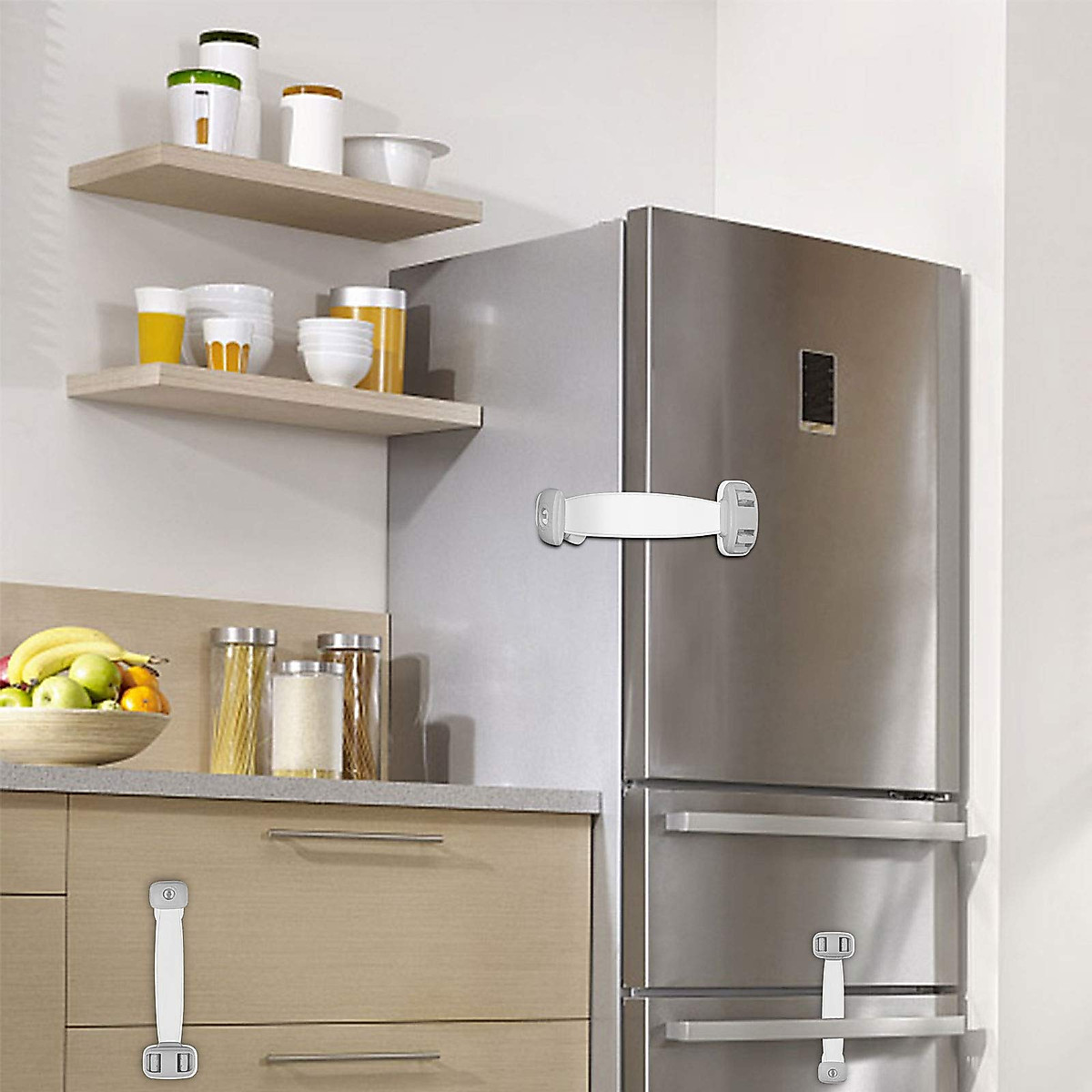 Baby Proofing Cabinet Lock,10 Pack Child Safety Latches Lock Multi-Purpose for Fridge,Furniture, Kitchen, Ovens, Toilet Seats (with 10 Extra Strong Adhesives) No Screws & Magnets Required