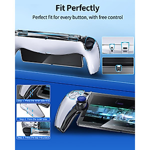 FYOUNG 3 in 1 Accessories Bundle for Playstation Portal, Carrying Case & Hard PC Clear Cover Skins Set with Screen Protector, Protective Shell Portable Travel Handbag for PS5 Portal Remote Player
