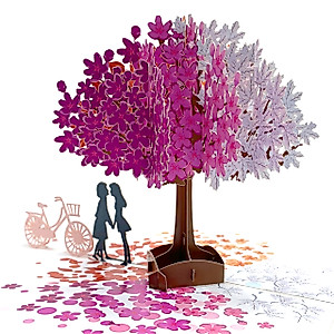 MeeSunnie Pride Month Card, 3D Pop Up Greeting Card, Lesbian LGBTQIA Card for Girl, Women, Mom, Wife, Couple, Bride on Valentine, Anniversary, Birthday, Engagement, Wedding with Envelope (Lesbian)