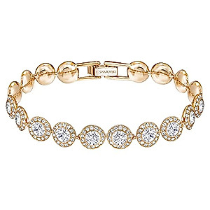 Swarovski Una Angelic Tennis Bracelet, Clear circle-cut Swarovski Crystals with Matching Crystal Pavé on a Rose-Gold Tone Finish Setting, Part of the Swarovski Una Angelic Collection