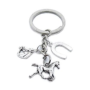 5 Pieces Keychain Keyring Jewellery Clasps Charms Suppliers SD7B9W Running Head Hoof Horse Horseshoe