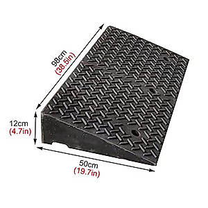Threshold Ramp, Rubber Ramps for Wheelchairs/Driveway/Scooters, 4/5/6inch Rise Heavy Duty Curb Ramp Threshold Ramps for Garage Garden Parking Lots (Size : 14cm/5.5in)