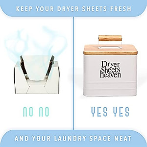 Bodoobo Dryer Sheet Holder for Better Laundry Room Organization Supplies - Dispenser Bin and Practical Decor for Storage - Rustic Farmhouse Design with Practical Wooden Container Lid