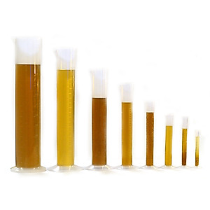 Set of 8 Polypropylene Graduated Cylinders, Hexagonal Base*, Raised Graduations - 10, 25, 50, 100, 250, 500, 1000, 2000mL*Round Base
