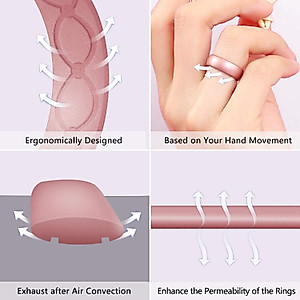 Forthee 7 Pack Breathable Designed Silicone Wedding Ring for Women, 5.7mm Silicone Rubber Band, Wedding Ring Replacement, Comfortable fit, Skin Safe,Size 6