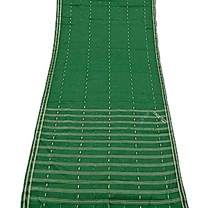 Peegli Indian Vintage Green Cloth Georgette DIY Fabric Traditional Dress Material Woven Textile