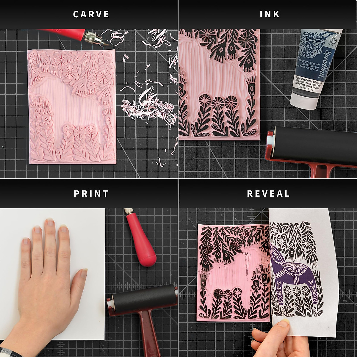 Speedball Deluxe Soft Rubber Brayer, 4-Inch