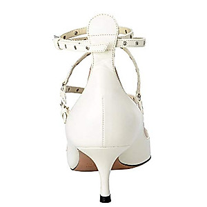 Valentino Women's Leather Two Tones Ankle Strap Kitten Heels Shoes Sz US 8 IT 39 Multi-Color