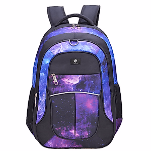 Fenrici Galaxy Backpack for Girls, Boys, Kids, Teens, 18" Durable Book Bags for Kindergarten, Elementary, Middle School Students, Standard Large Size