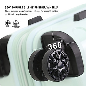 GinzaTravel PP material 3-piece expandable luggage sets with Spinner Wheels， Suitcase with TSA Lock，Large Luggage for Family Travel carry on 20/24/28，Azure water color