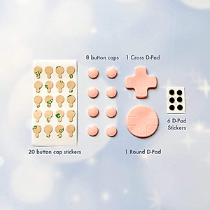 BelugaDesign Pastel Button Caps and D-Pad | Compatible with Nintendo Switch Standard OLED Joy-Con Controller Covers | Directional & A/B/X/Y Buttons - Pink