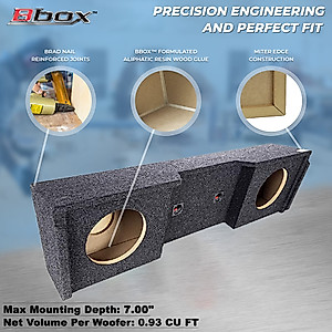 Bbox Dual Sealed 10 Inch Subwoofer Enclosure - Accu-Tuned Subwoofer Box Improves Audio Quality, Sound & Bass - Fits 1999-2007 Chevrolet/GMC Silverado/Sierra Extended Cab,Charcoal