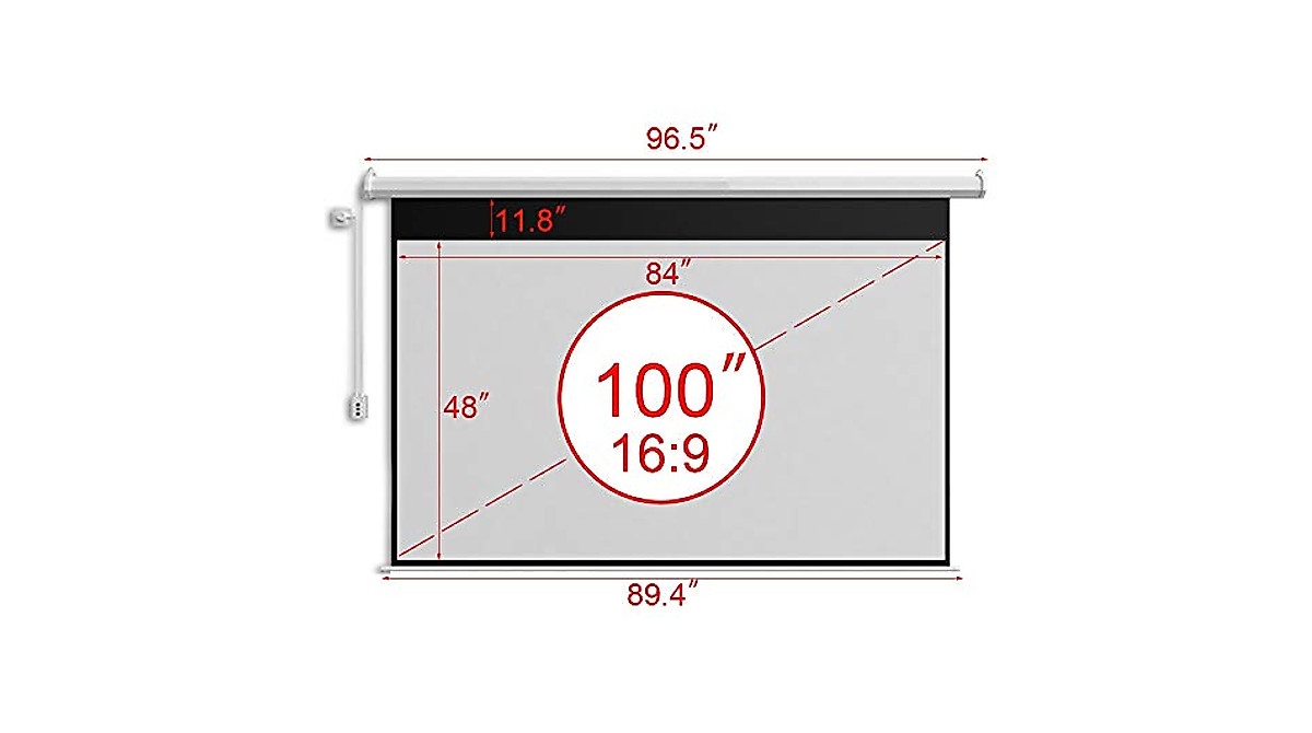 100 Inch Electric Motorized Projector Screen | Home Theater