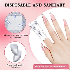 NXJ INFILILA Nail Foil - 300PCS Foil Nail Wraps Gel Nail Polish Remover Foil Wraps for Nails, Soak Off Gel Remover with Larger Cotton Pad for Removing Nail Polish at Home