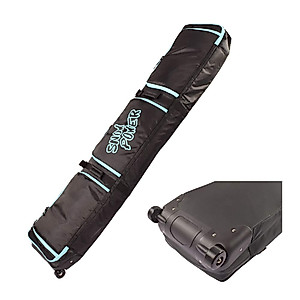 UNISTRENGH Fully Padded Snowboard Bag With Wheels Large Multi-compartment Ski Boots and Helmet Bag Perfect for Travel (Black/Blue, 180cm)