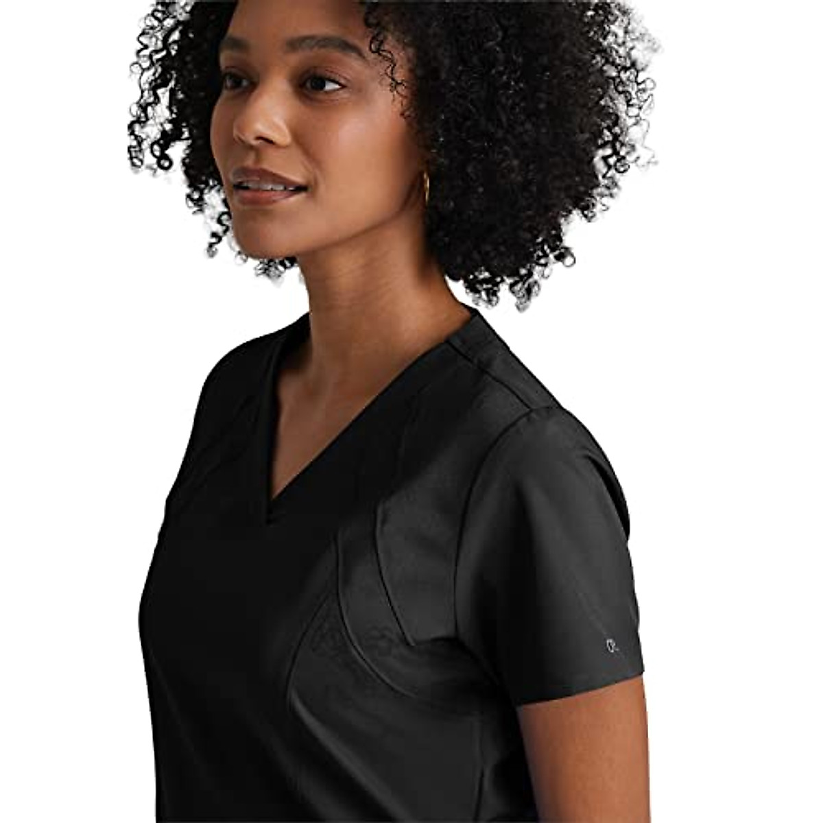 BARCO One 5105 4 Pkt V-Neck Princess Perforated Panel (Black, Medium)