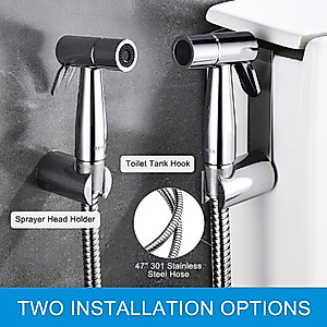 Handheld Bidet Sprayer for Toilet,REWEE Chrome Plate Plastic Bidet Attachment for Toilet,Cloth Diaper Bidet Toilet Sprayer