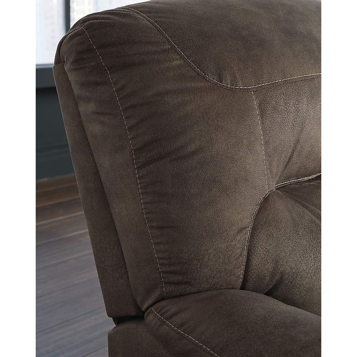 Signature Design by Ashley Bolzano Faux Leather Manual Reclining Loveseat, Brown