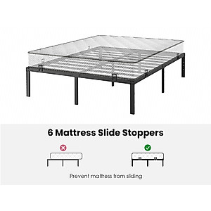 QEROMY Non-Slip Mattress-Gaskets, Mattress-Slide-Stopper, Mattress-Holder for Metal Bed Frame, Wide Adaptability & Adjustable Size, 6 PCS, Black