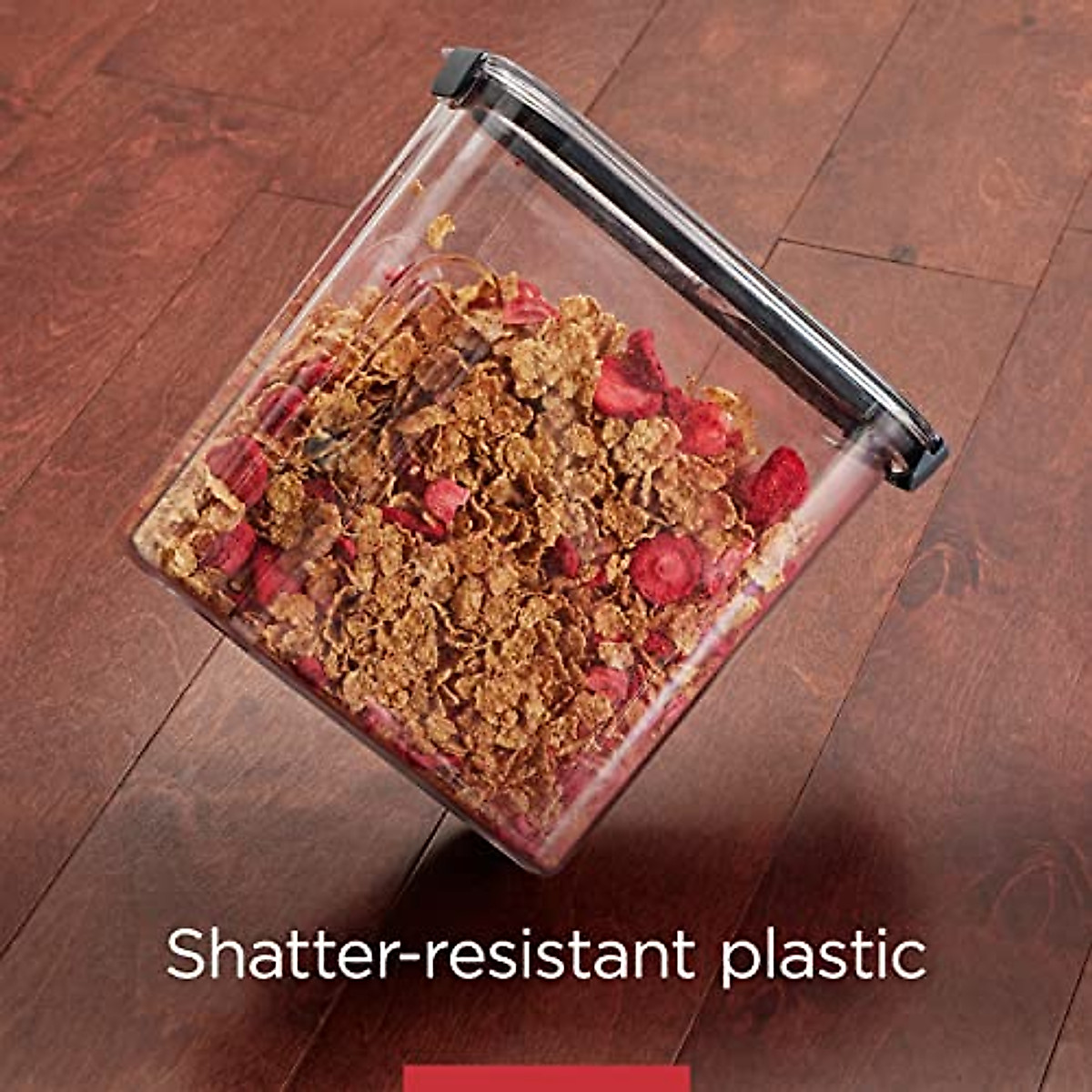 Rubbermaid Brilliance Cereal Food Storage Container with Flip Top Spout, Dishwasher Safe, Clear