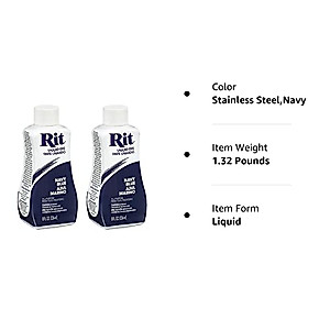 Rit Dye Liquid Fabric Dye - 8 Ounce, Navy - 2 Pack
