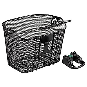 Schwinn Quick Release Wire Basket, Easy Assembly Fits Most Adult Bike Handlebars, Weather Resistant, Durable, With Top Folding Handle, Mounting Hardware Included, Bicycle Accessories, Black.