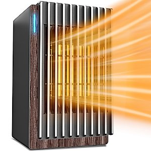 TUNISE Space Heater,Desk Space Heater,1200W PTC Ceramic Heater with 2 Modes,2-6h Timer,Tip-Over&Overheat Protection,Fireproof Material,Fast Heating for Bathroom Office Desk Indoor