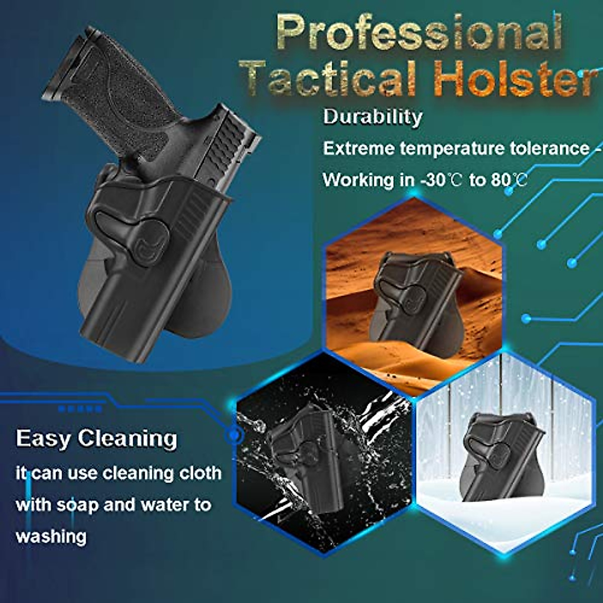 OWB M P 2.0 9mm Holster Compatible for S&W M&P 2.0 9mm/40, S&W SD40VE, S&W SD9VE, Smith & Wesson M&P 9mm(Not Shield), Adjustable Paddle Gun Holster,Quick Release - Right Handed