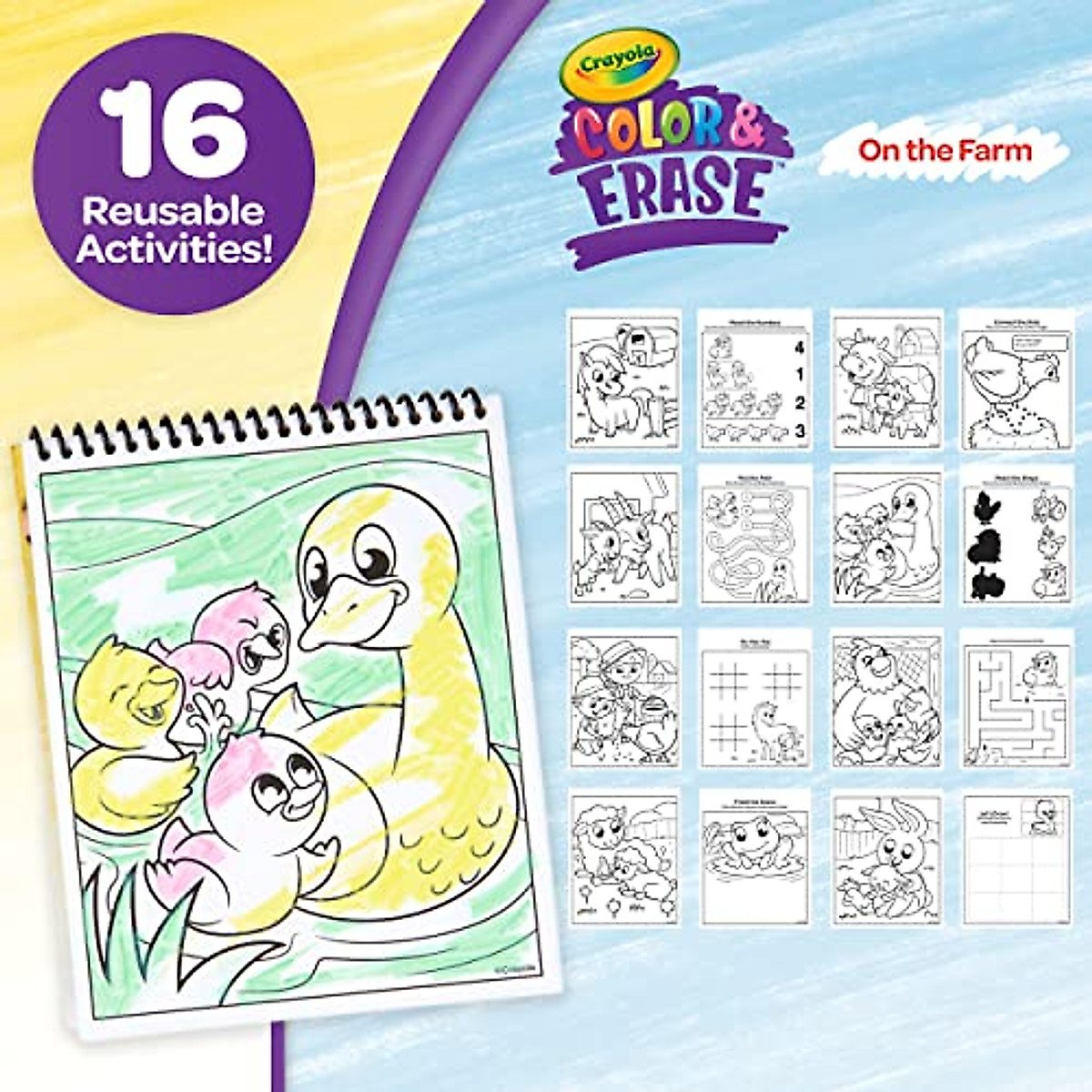 Crayola Color & Erase Reusable Activity Pad, Variety Pack, Toddler Coloring, Easter Basket Stuffers, Gift for Kids, 3, 4, 5, 6 [Amazon Exclusive]