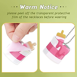 Junkin Art Paint Necklaces Acrylic Artist Palette Brush Party Favors Pendant Necklaces Art Theme Decorations for Art Theme Party Supplies Party Favors Dress up(16 Pieces)