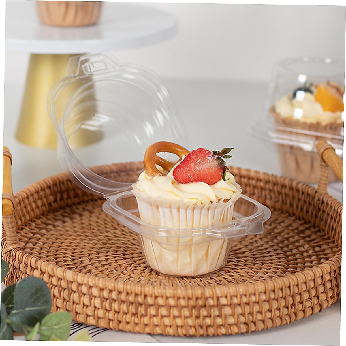 SOLUSTRE 150 Pcs Cake Packing Box Transparent Cake Cases Baking Cake Cases Cake Packing Containers Pastry Boxes Dessert Boxes Cupcake Boxes Cake Storage Boxes Packing Boxes Cookies Boxes