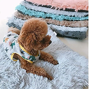 gofidin Winter Dog Bed Mat Comfy Calming Dog Cat Beds Cushion Mat Warm Kennel Accessories Pet Plush Puppy Beds Washable(Gray)(50x70cm,Gray)