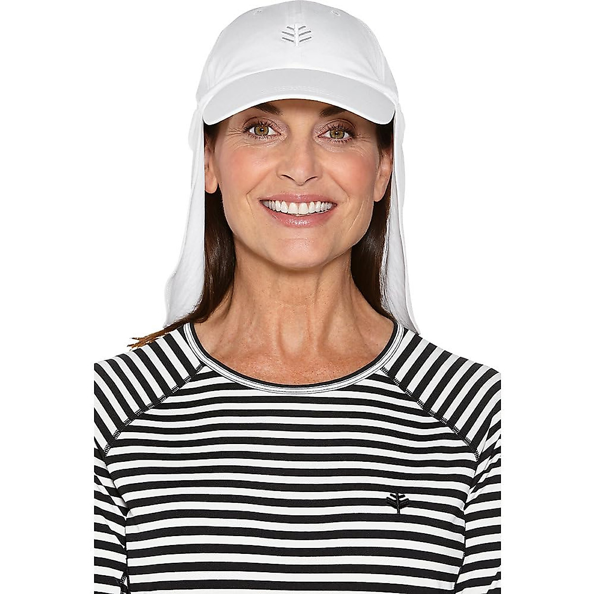 Coolibar UPF 50+ Men's Women's Hayden Chlorine Resistant All Sport Hat - Sun Protective (One Size- White)