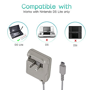 DS Lite Charger Kit, AC Power Adapter Charger and Stylus Pen for Nintendo DS Lite, Wall Travel Charger Power Cord Charging Cable 5.2V 450mA for NDSL