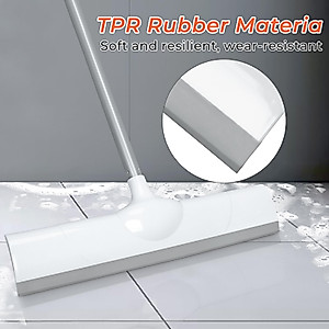 Floor Squeegee 50" Long Handle Rubber Squeegee Broom for Garage Concrete Shower Tile Pet Hair Deck Heavy Duty Floor Wiper Water Squeegee