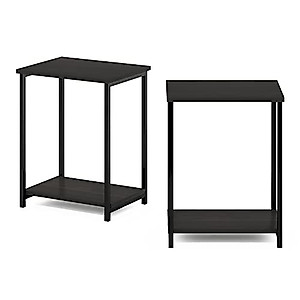 Furinno Simplistic Metal Frame End Table, 2-Pack, Espresso