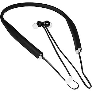 Toshiba Neckband Bluetooth Headphones | Wireless Bluetooth Earbuds | Bluetooth Neckband Headset w/Deep Base | 65FT Working Range | Water/Sweat Resistant | 8-10 Hours Music & Talk Time | RZE-BT600E(K)