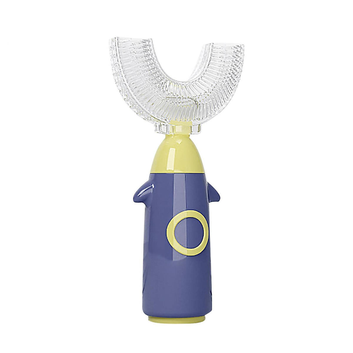 AUUI 1 Pieces Mini U-Shaped Manual Toothbrush,Kids Toothbrushes with 360°Cleaning Whitening & Food Grade Silicone Toothbrush,Soft Brush Heads,Dolphin Cartoon Handle,Special Design for 8-12 Years