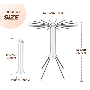 AUXTUR Clothes Drying Rack Wheels Foldable with Quadruped Support|Portable Laundry Drying Rack Hanger with Tail & Bottom Pulley - Convenient Storage & Outdoor Laundry Rack for Hanging Clothes