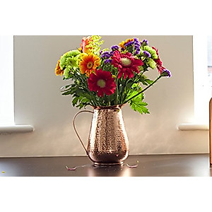 Kosdeg - Copper Pitcher With Lid - 68 Oz - Drink More Water, Lower Your Sugar Intake And Enjoy The Health Benefits - Pure Copper Handmade Hammered Jug, The Best Bedside Carafe - Heavy Gauge