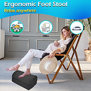 Foot Rest Under Desk ,3 Height Adjustable Foot Rest with Handle Non-Slip Bottom , Ergonomic Foot Stool for Desk.