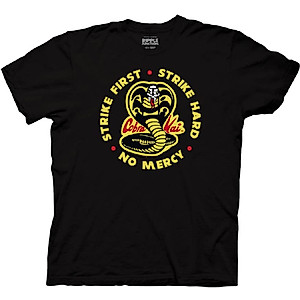 Ripple Junction Cobra Kai Strike First Strike Hard Adult T-Shirt Officially Licensed X-Large Black