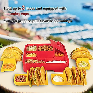 OOFAYBILL Taco Holder Tuesday , Taco Bar Serving Set for a Party,Taco Holders Set of 12 Tortilla , Taco Plates With Dividers, Taco Night