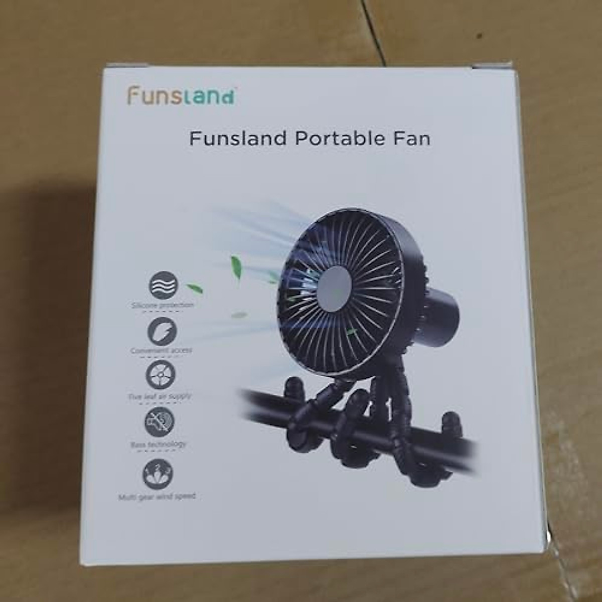 Funsland Mini Portable Stroller Fan Clip on for Baby, USB Rechargeable or Battery Operated Handheld Personal Portable Fan, Flexible Tripod Baby Stroller Fan 3 Speed Clip on Fan for Car Seat Travel