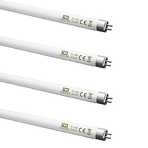 TBE LIGHTING 14w / 22 inch Soft White 3500K Tubes - F14T5/D Fluorescent Tube Lamps / 22''- CFL Bulbs - G5 2-Pin Base Fittings - T5 High Efficiency Lamps (4-Pack)