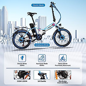 VARUN Folding Electric Bike for Adults 20"/26" Electric Bicycle with 20/25MPH E-Bike UL Certification Removable Battery Shimano 7-Speed Electric City Commuter Bicycle
