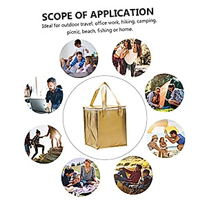 Luxshiny 2pcs Delivery Shopping Grocery Carrying and Design Thermal Aging Sturdy Zipper Item Hiking Bags Soft Insulation Capacity Camping Holder Away Warmer Cold Tote Carrier M Convenient