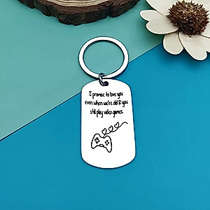 Funny Keychain Gifts for Gamer Boyfriend Girlfriend Valentines Day Gift Video Games Keychain Gift Christmas Anniversary Birthday Wedding Gifts for Men Gamers Husband Couple Keyring Game Player Gifts