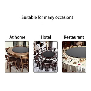 Dxcaicc Glass Turntable for Dining Table, Black Lazy Susan Table Top, Round Home Hotel Table Serving Turntable,90cm