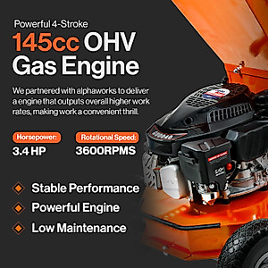 SuperHandy Leaf Mulcher Shredder Green and Waste Management Heavy Duty Gas Powered 3.4HP 1" Inch Cutting Capacity for Leaves Grass and Clippings